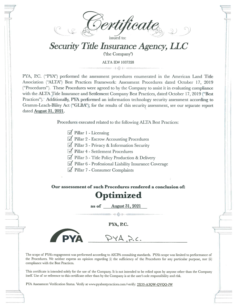 Security Title, a division of Fidelity National Title Company LLC ...
